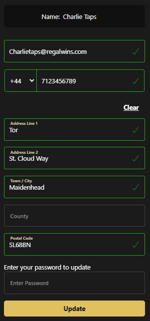 How to update my account details